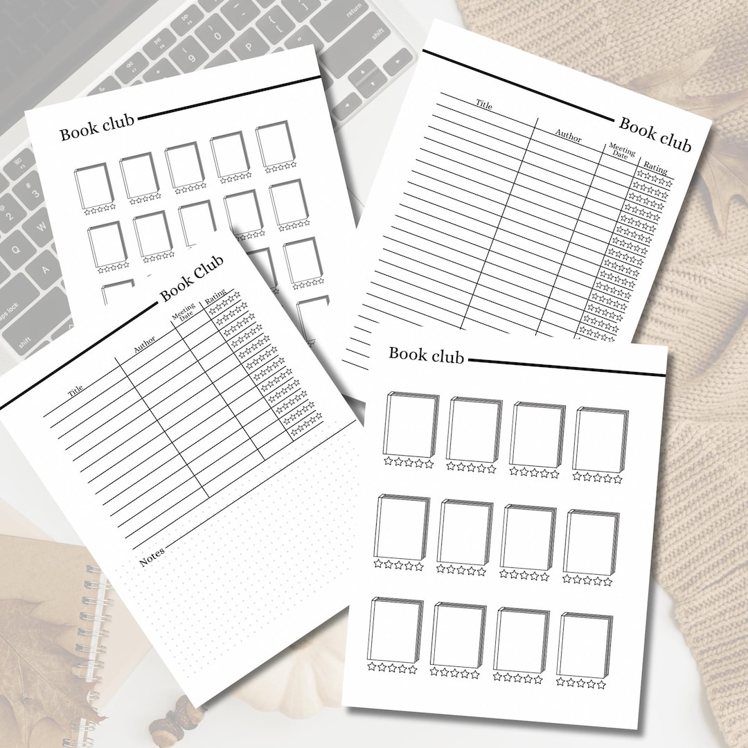 12 & 24 Book Club Tracker | Happy Planner Reading Journal | Digital ...