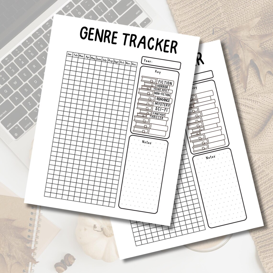 2025 Genre Tracker || Digital Download || Printables || Happy Planner ...
