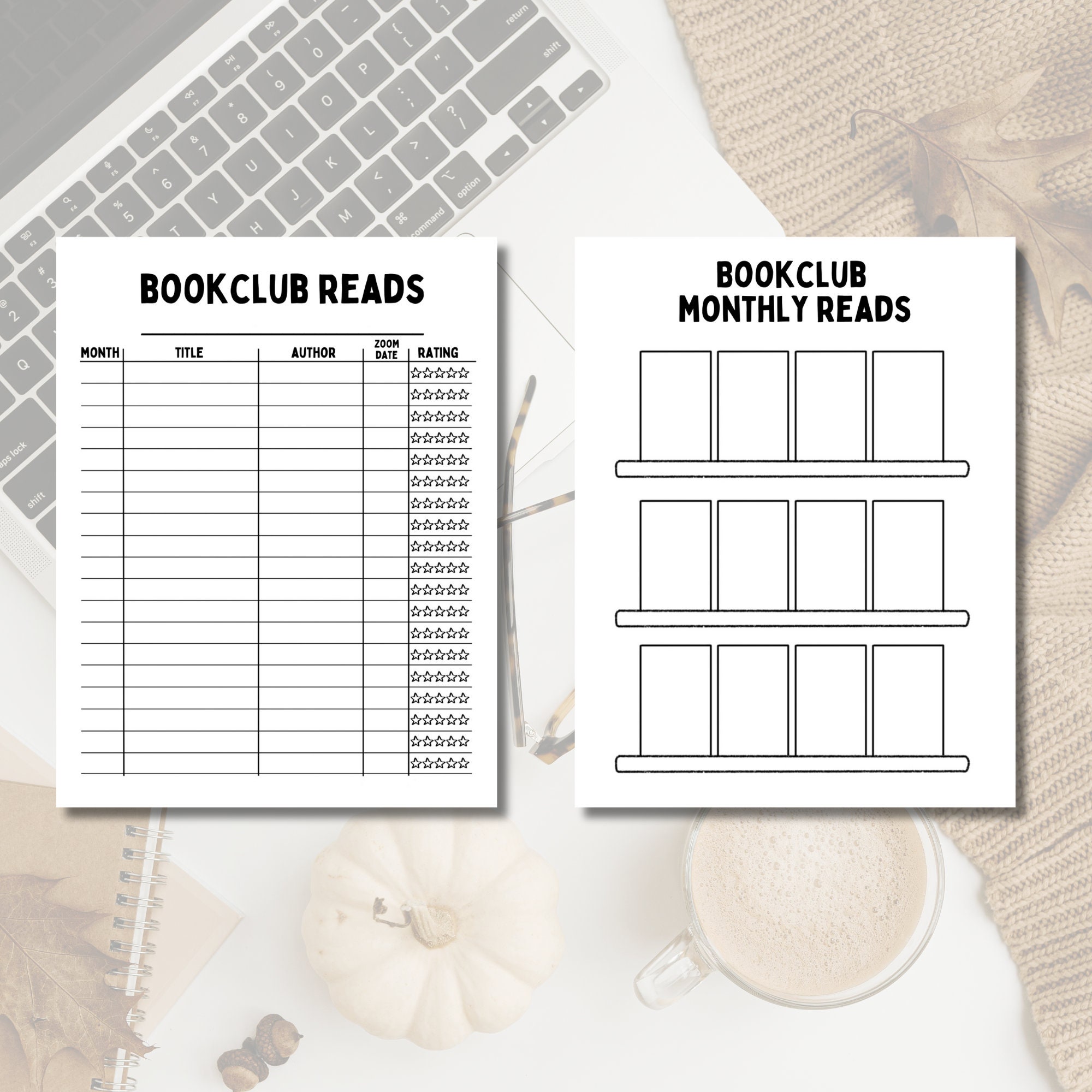 Book Club Tracker || Digital Download || Printables || Happy Planner ...