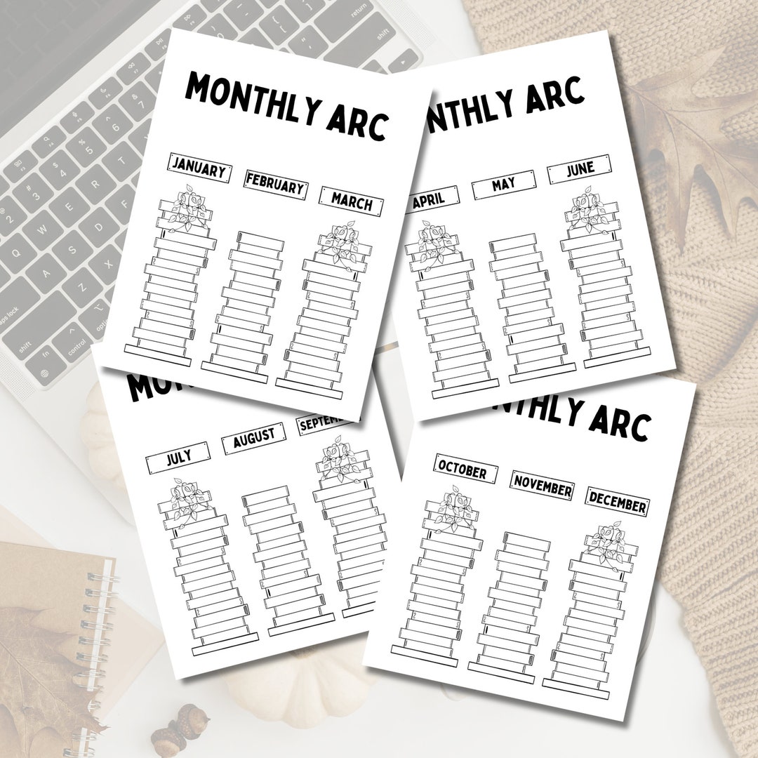 Monthly ARC Tracker | Happy Planner Inserts | Reading Journal ...