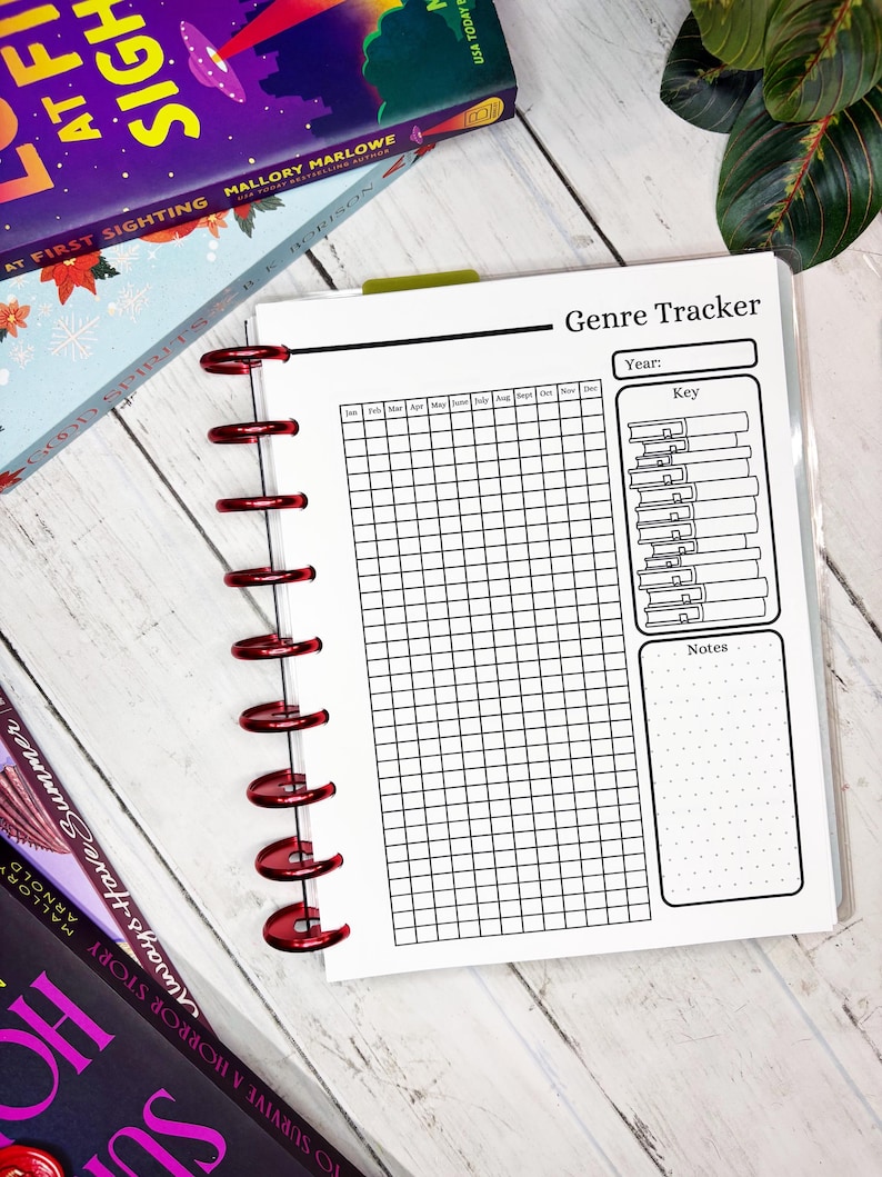 Genre Reading Tracker | Happy Planner Reading Journal | Digital ...