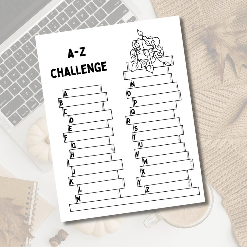 A-Z Reading Challenge | Happy Planner Inserts | Reading Journal ...