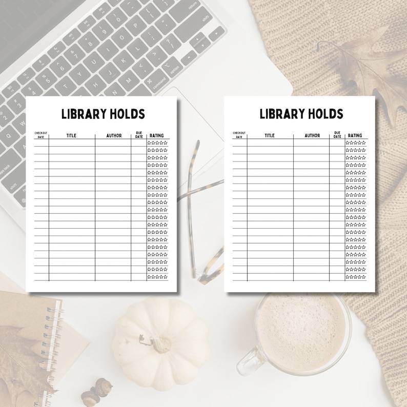 Library Hold Tracker || Digital Download || Printables || Happy Planner ...