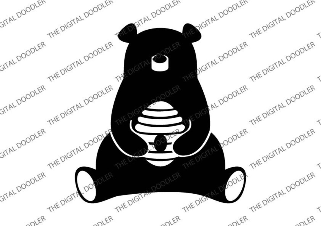 Cartoon Bear With Beehive SVG | Cute Woodland Creatures, Digital ...