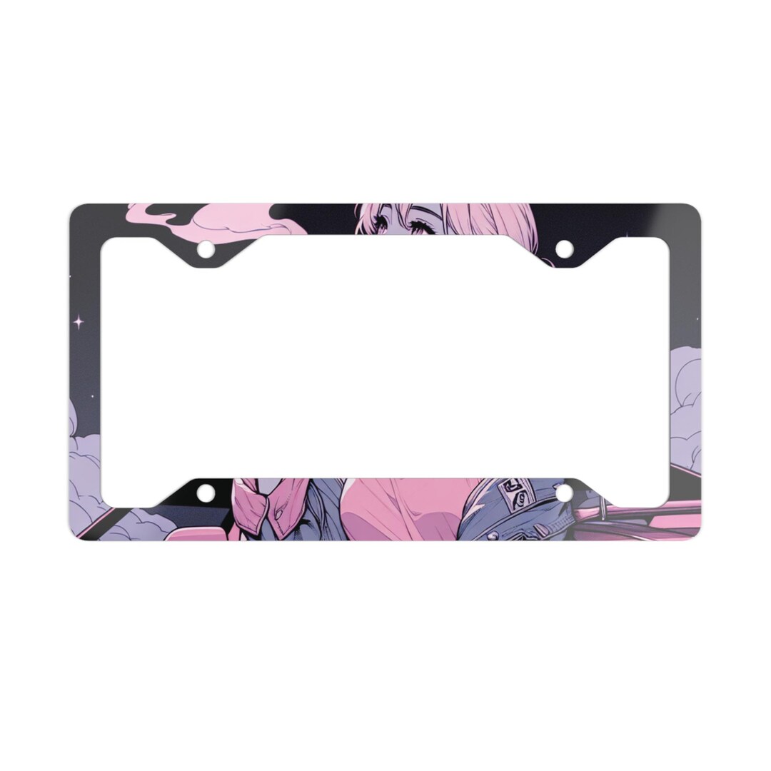 Metal License Plate Frame / Retro Anime Girl - Etsy