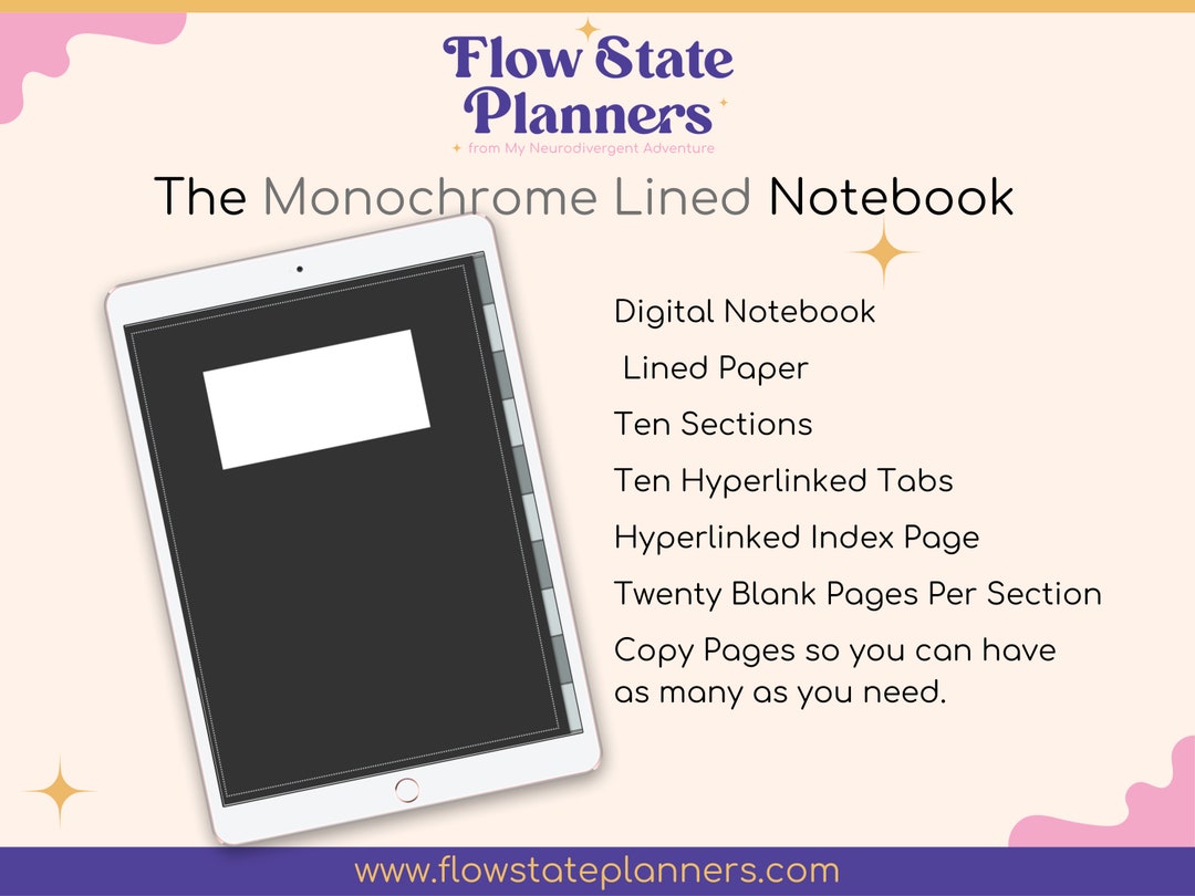 Portrait Digital Notebook 10 Tabs for Goodnotes Digital Notebook for ...