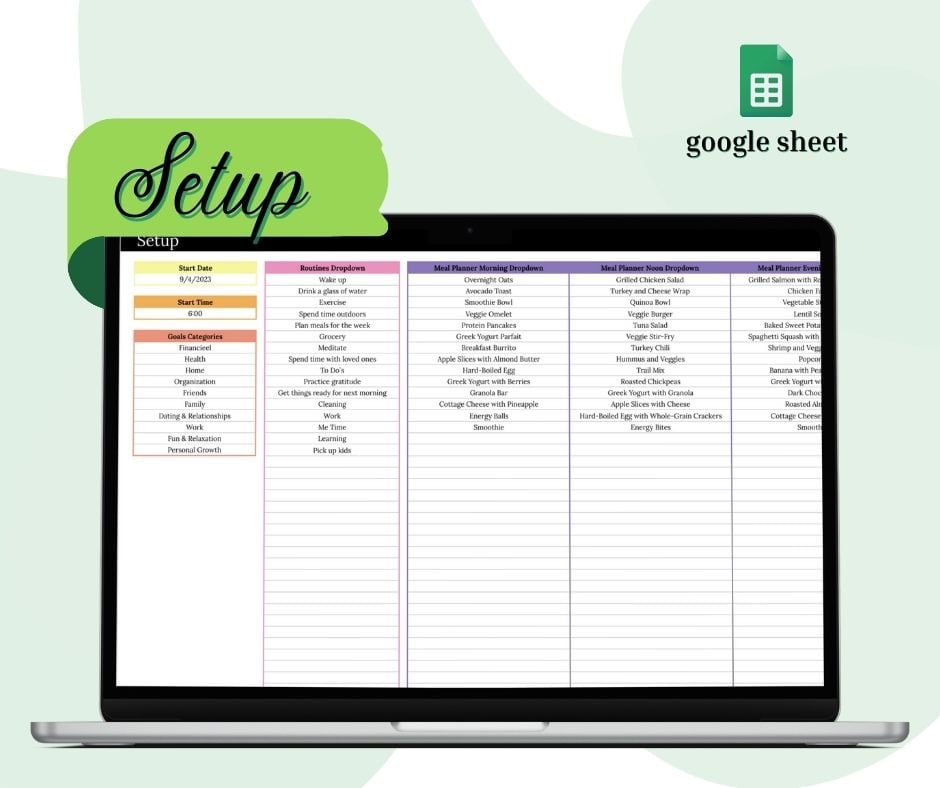 Life Planner Spreadsheet, Organize Your Life Effectively, Life Planning ...
