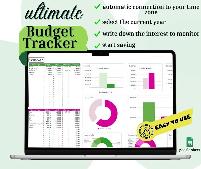 Budget Tracker Spreadsheet, Effective Financial Management, Expense ...