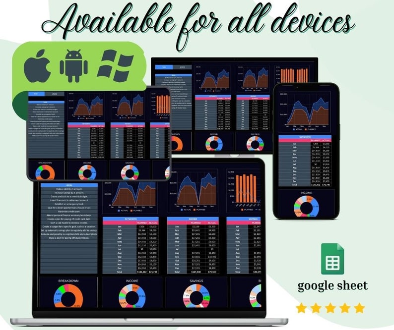 Premium Budget Spreadsheet, Plan and Manage Your Budget With Elegance ...