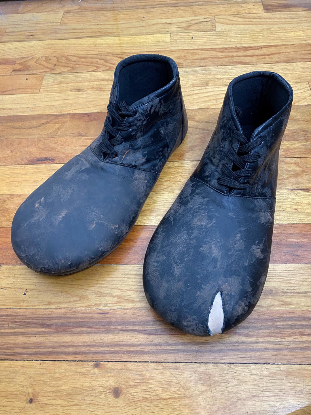 DIRTY Scary Clown Mime Psycho Black Shoes Boots Costume Prop Jason ...