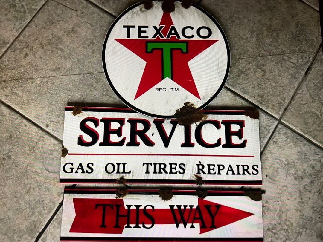 Antique Looking Texaco Star 2 Piece Gas Oil Service Sales Sign - Etsy