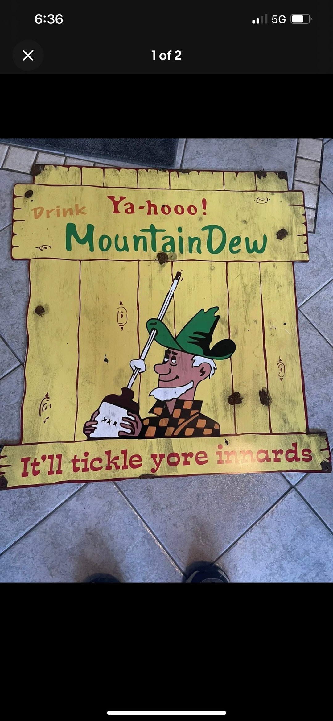 Antique Style Barn Find Look Mountian Dew Soda Fountain Sign - Etsy