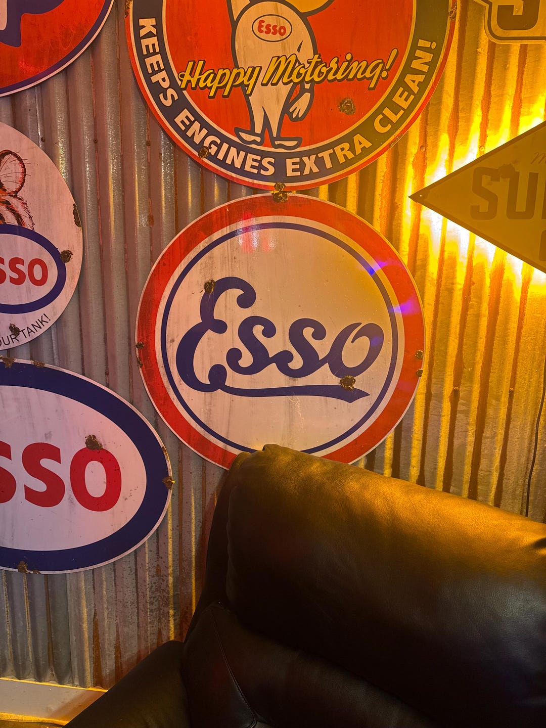 Antique-barn Find Look Esso Dealer Gas Oil Sales Sign - Etsy