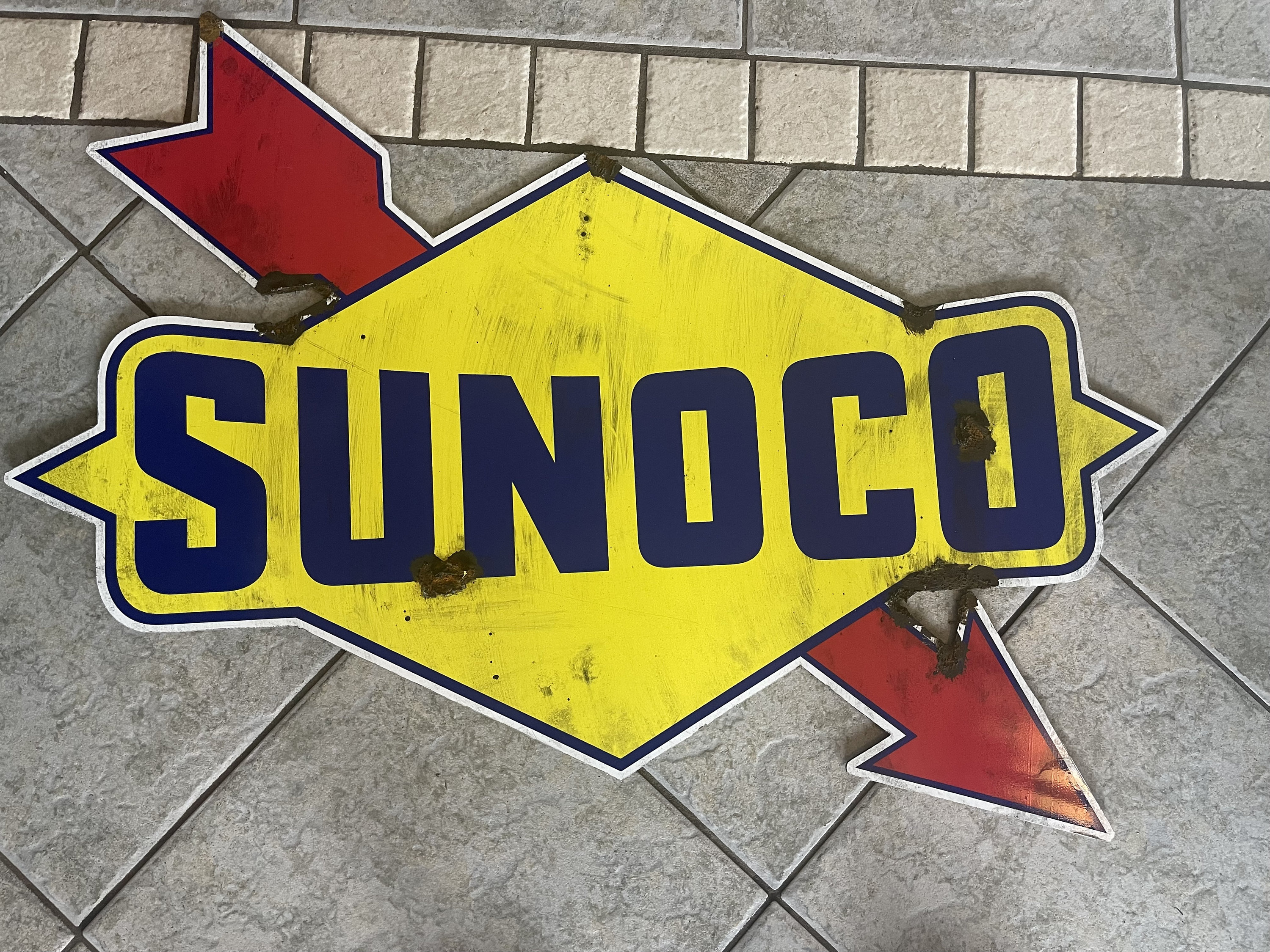 Antique Look Sunoco Blue Gasoline Oil Dealer Sales Sign - Etsy