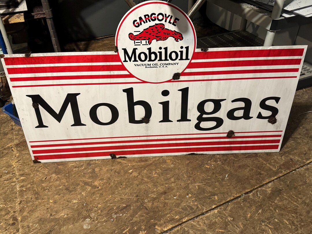 Antique Style-barn Find Look 1930’s Style Mobil Gas Gargoyle Sales ...
