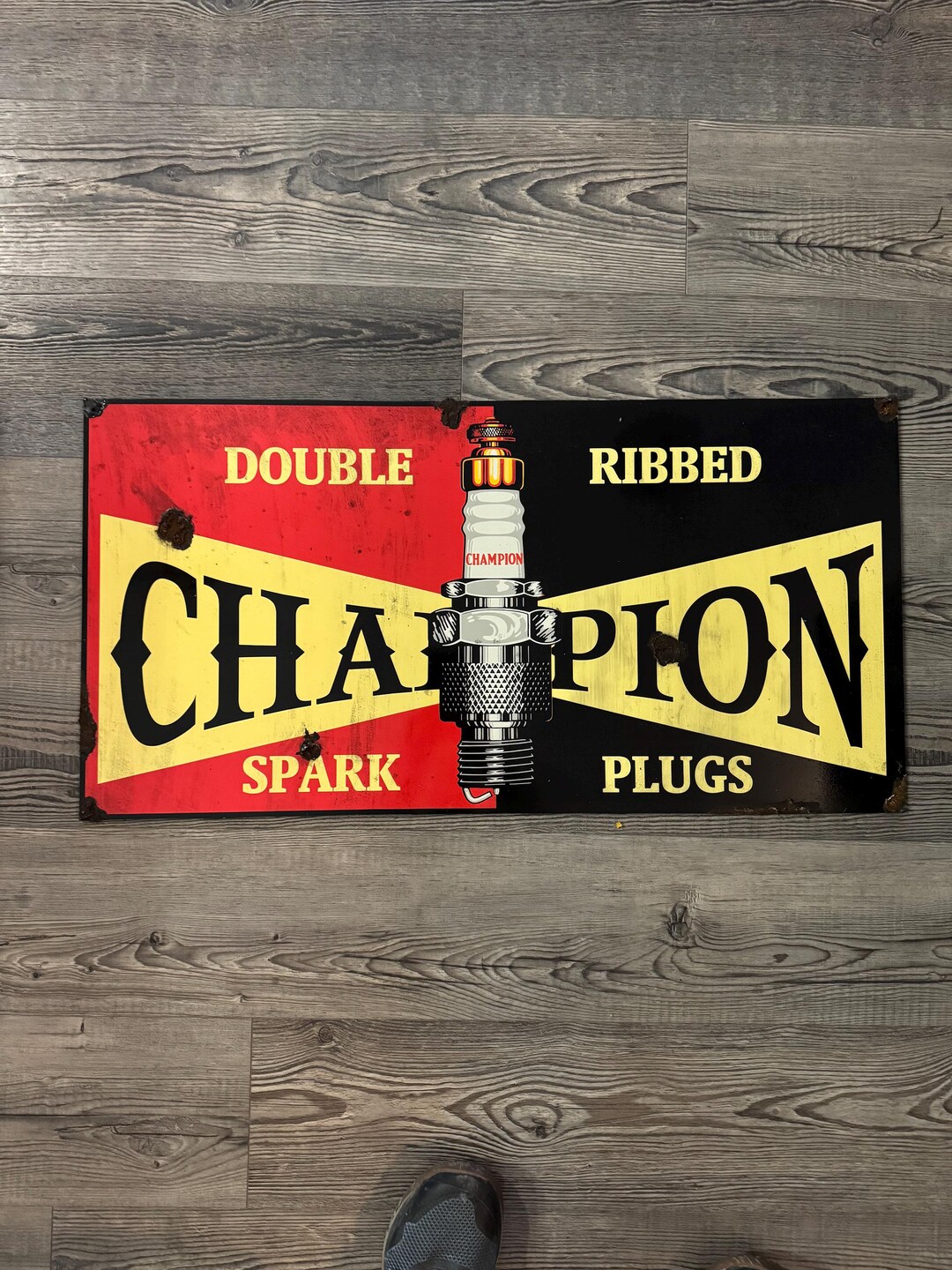 Antique Style-barn Find Look Champion Spark Plugs Dealer Sales Sign - Etsy