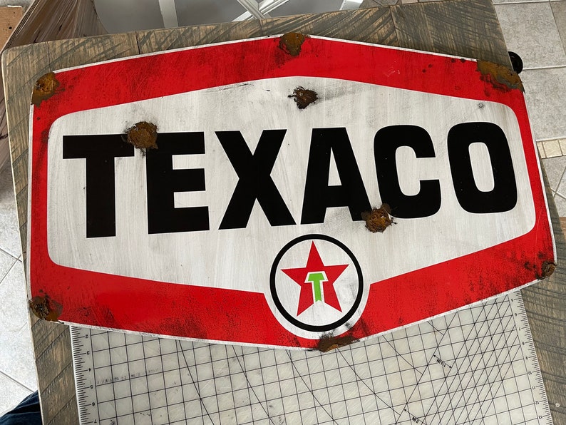 Antique Style-barn Find Look Texaco Gas Pump Motor Oil Sales Sign - Etsy