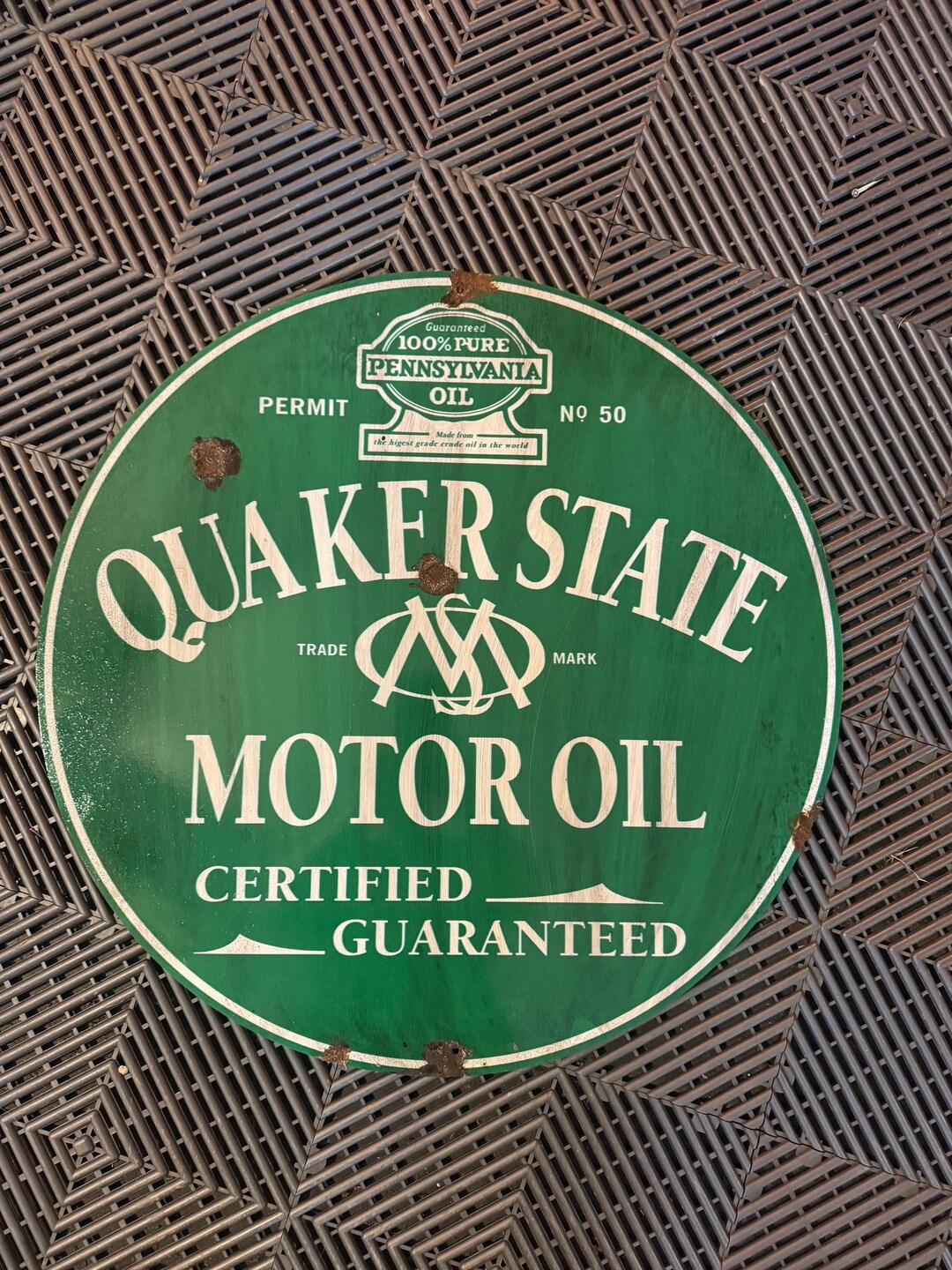 Quaker State Porcelain Style Barn Find Custom Oil Sign - Etsy