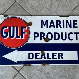 Antique Style Vintage Look Good Gulf Marine Dealer Gas Oil Sign - Etsy