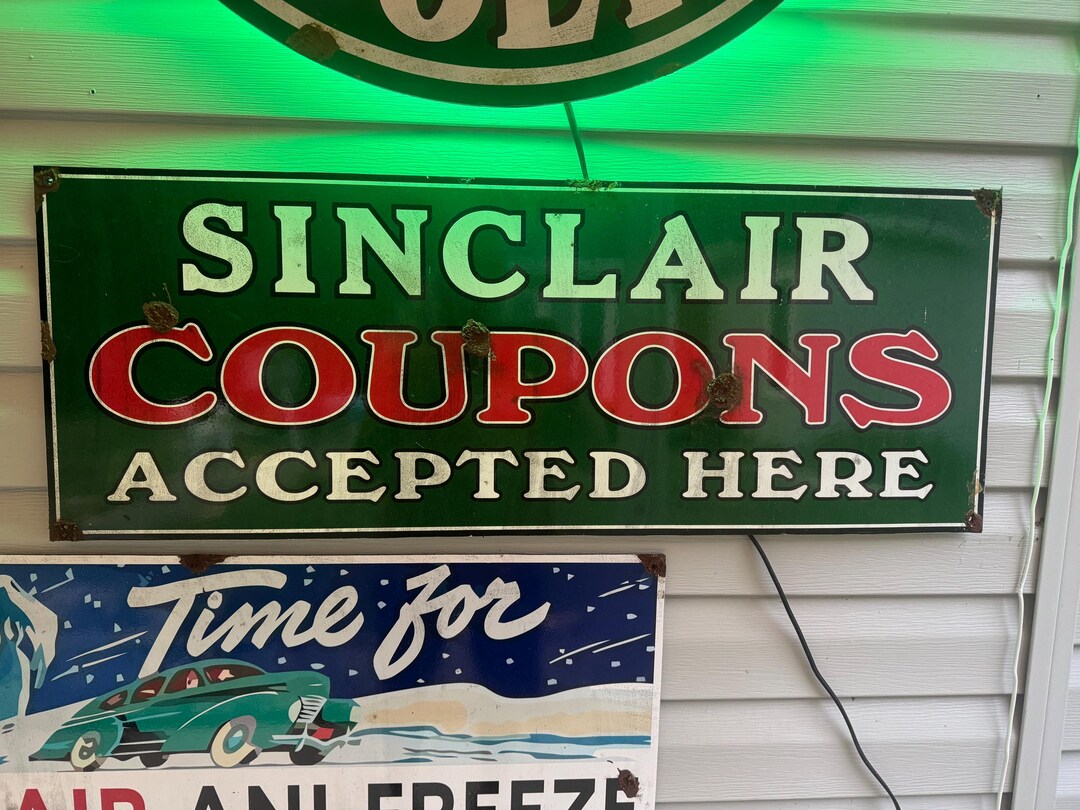 Antique Style-barn Find Look Sinclair Dino Dealer Gas Pump Sign - Etsy