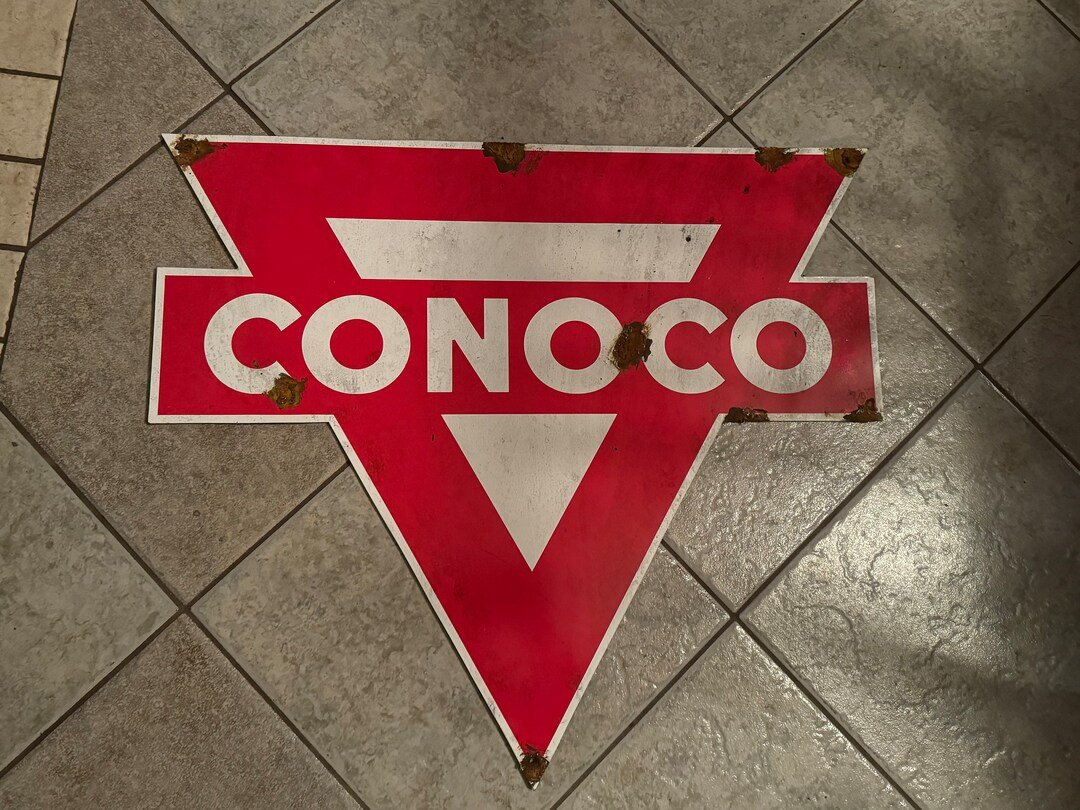 Antique Look Conoco Sales Service Gas Oil Pump Sign - Etsy