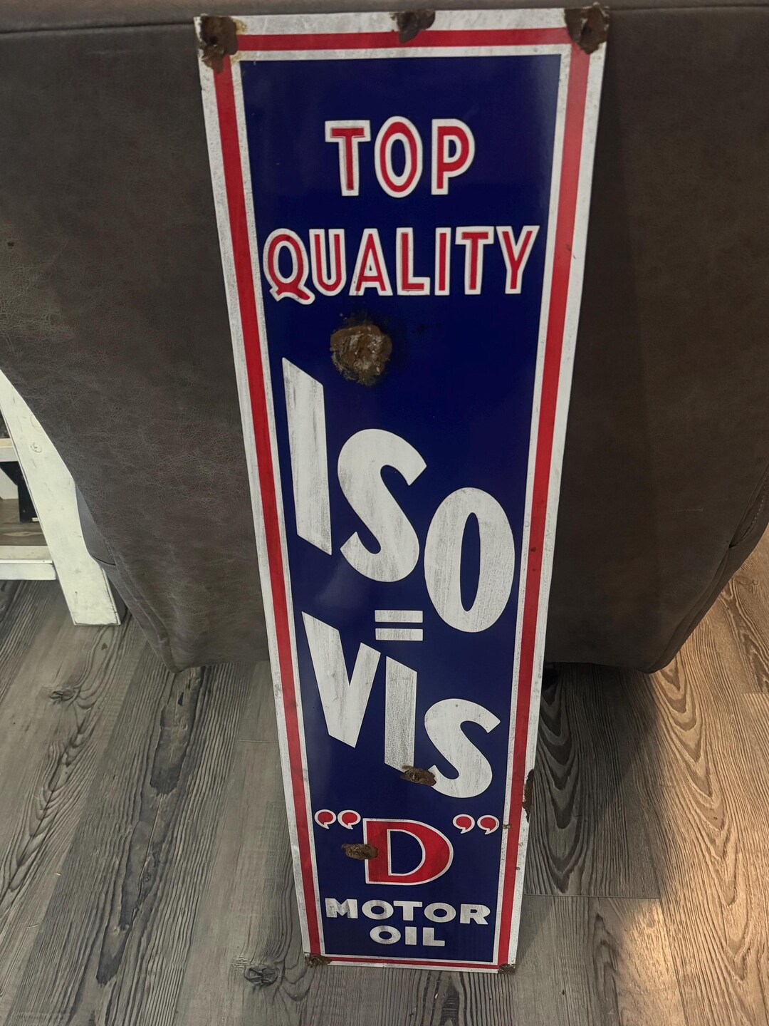 Antique Style-barn Find Look Standard Oil ISO Vis Sales Gas Pump Sign ...