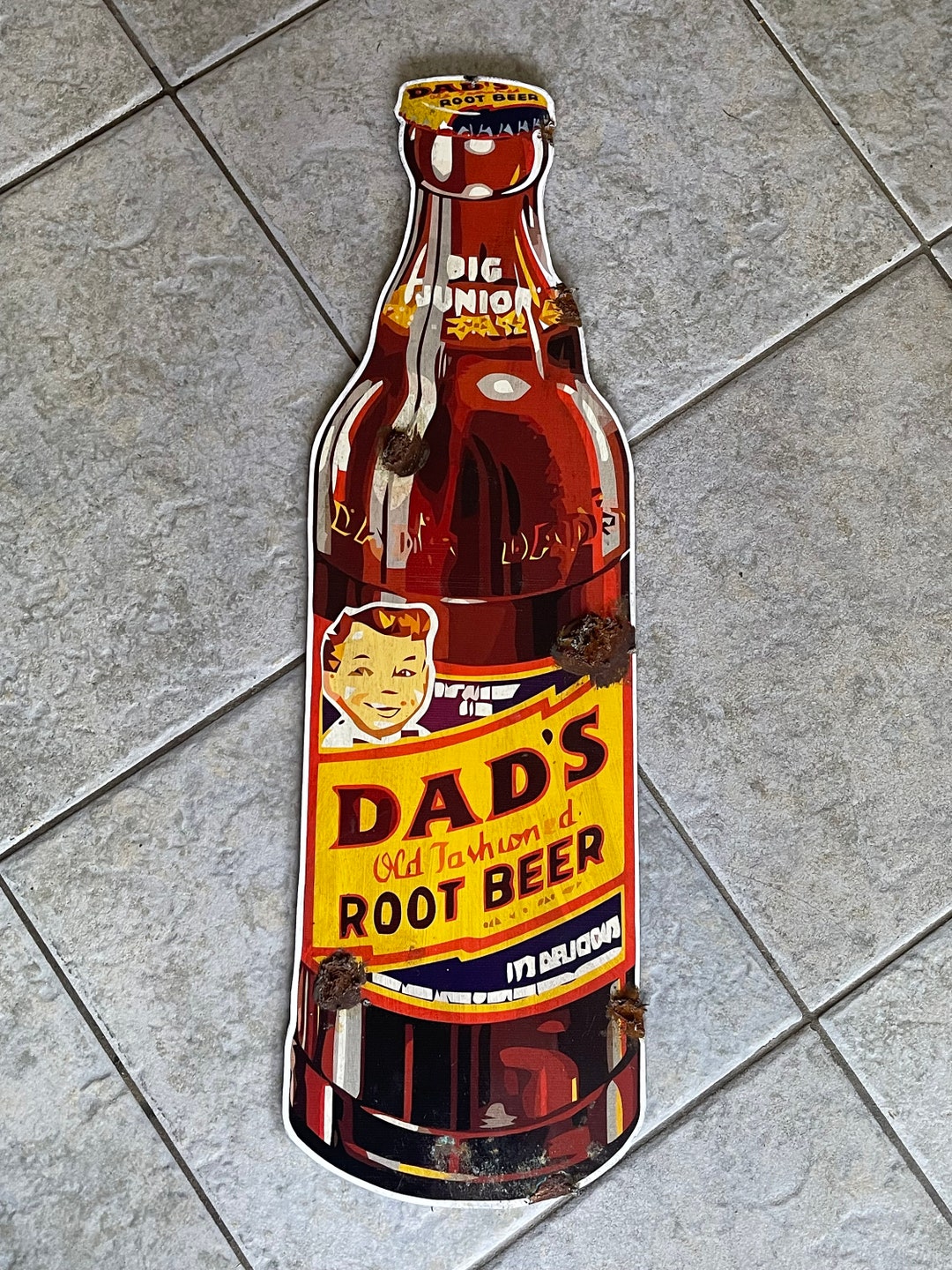 Antique Style Barn Find Look Dads Root Beer Soda Fountain Sales Sign - Etsy
