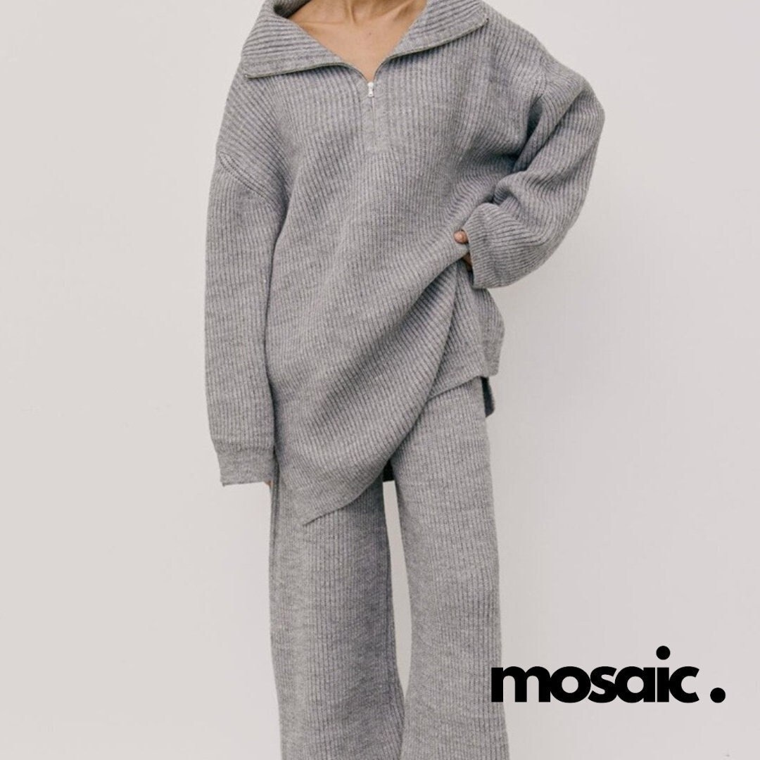 2 Piece Matching Loose Knit Set, Women's Cozy Set, Casual Sweater and ...