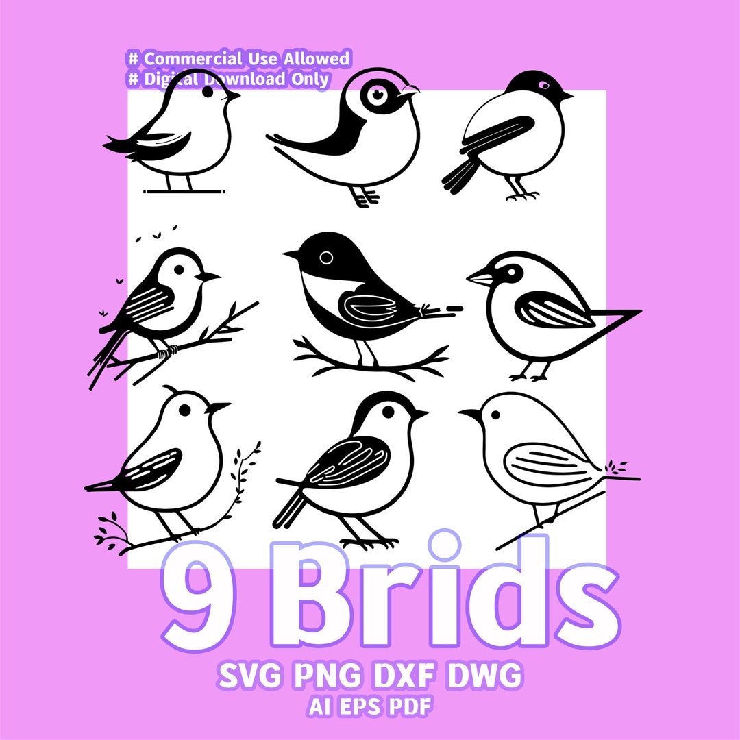 9 Spring Birds Bundle SVG, Bird Lover Svg, Bird Mama Svg, Pet Svg, Cut ...