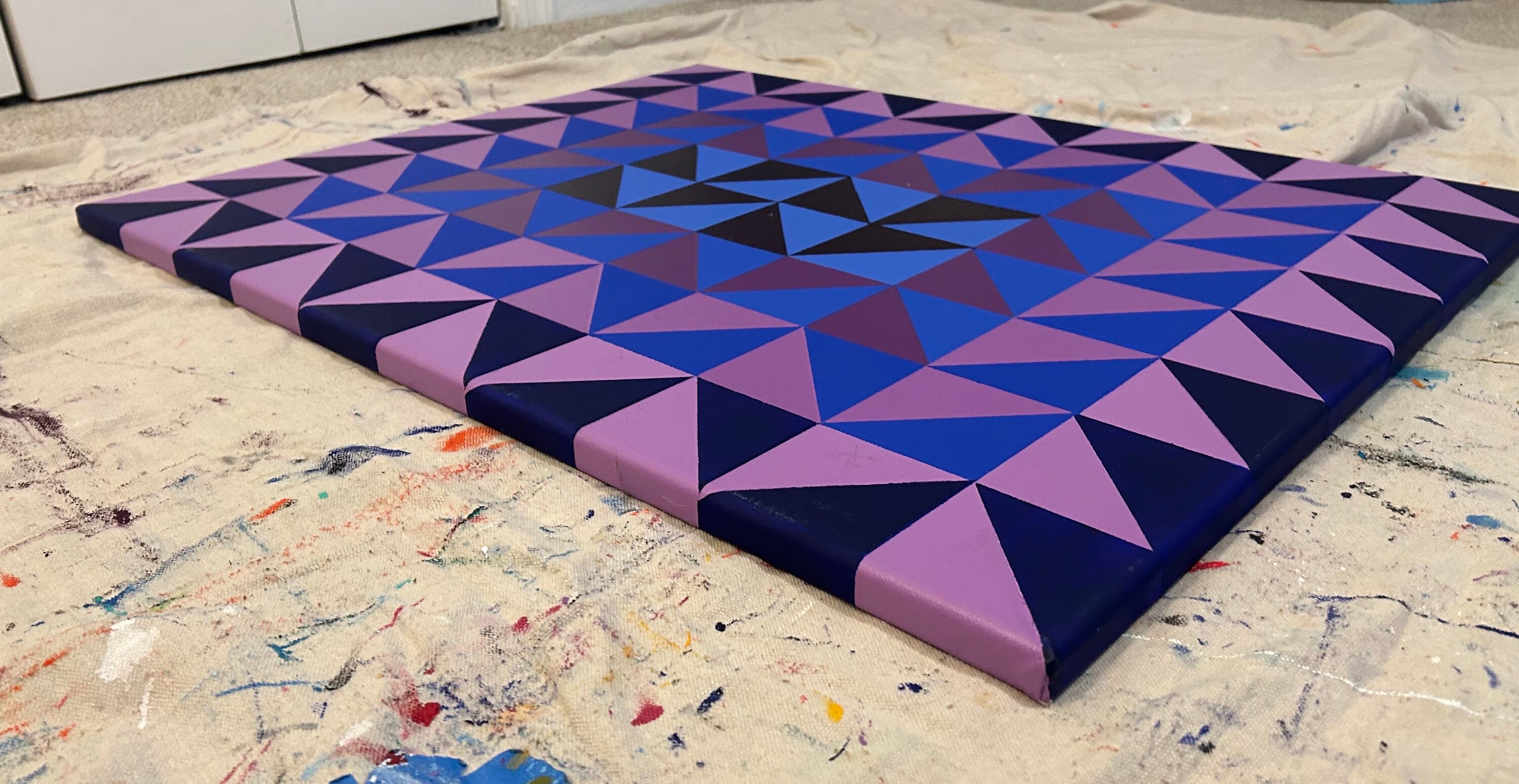 Abstract Geometric Art- Purple & Blue - Etsy