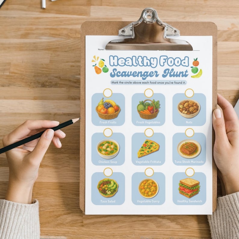 Healthy Food Scavenger Hunt Printable | Classroom Worksheet, Wellness ...