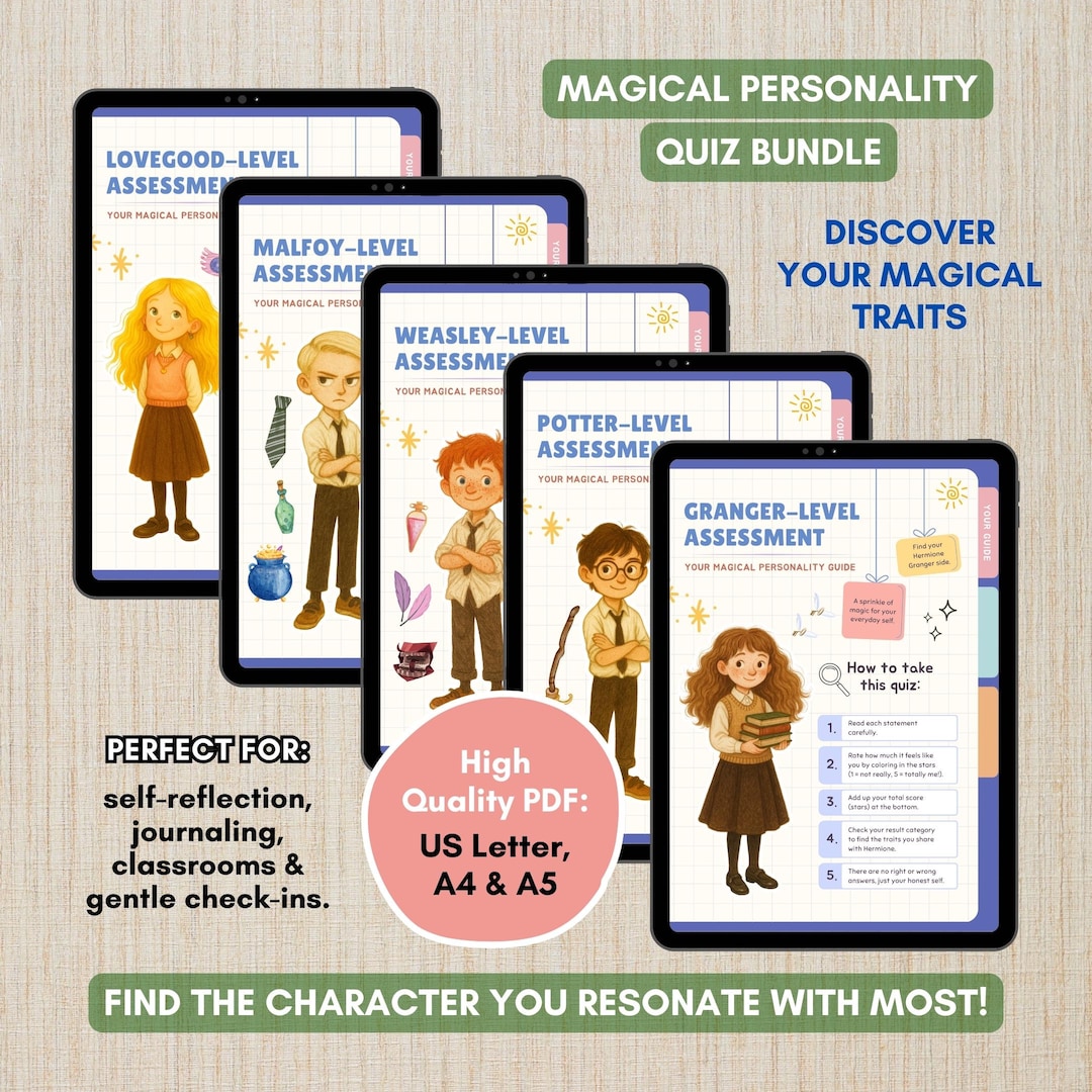 Magical Personality Quiz Bundle | Printable Character Assessments (PDF ...