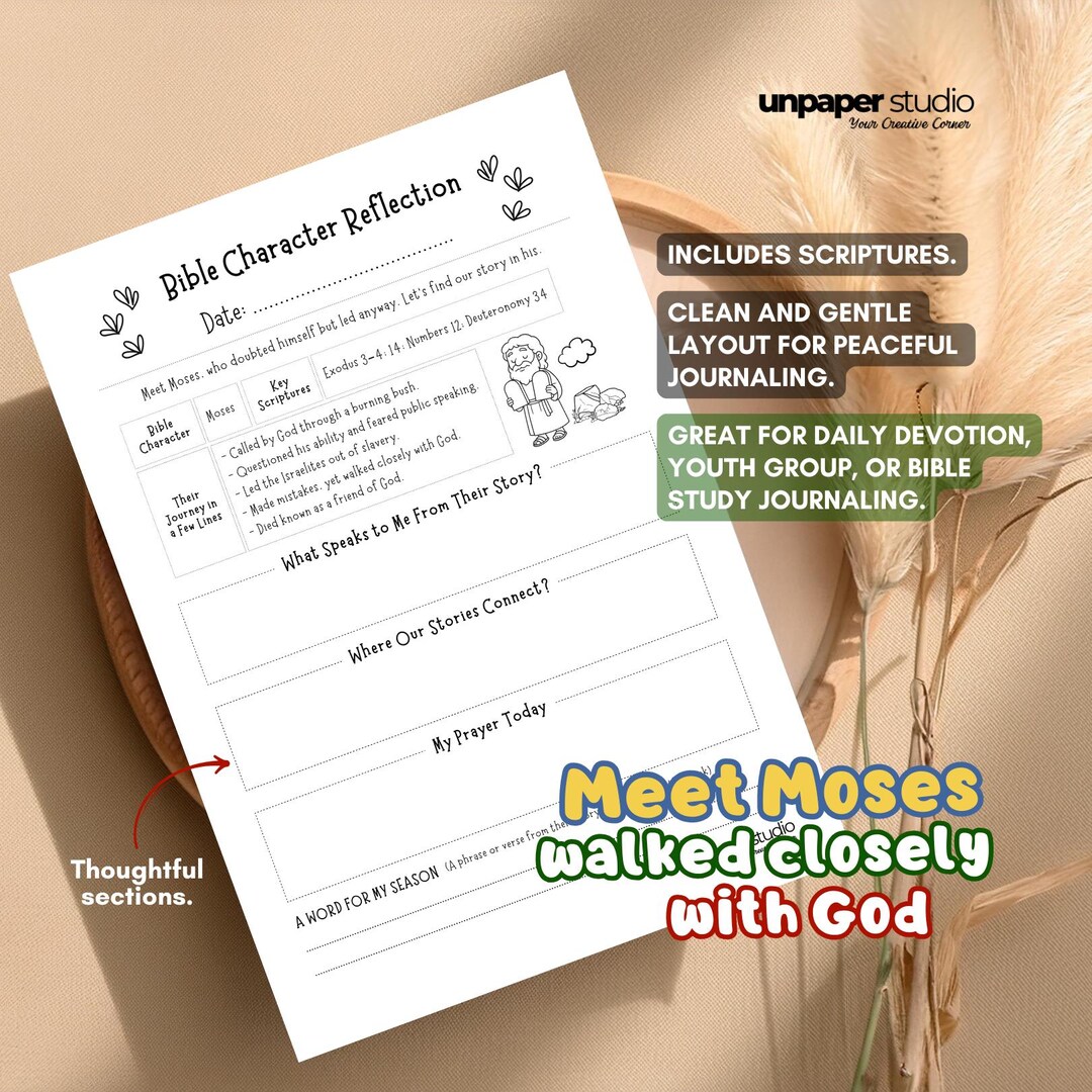 Moses Bible Reflection Printable | Self-doubt & Leadership Devotional ...