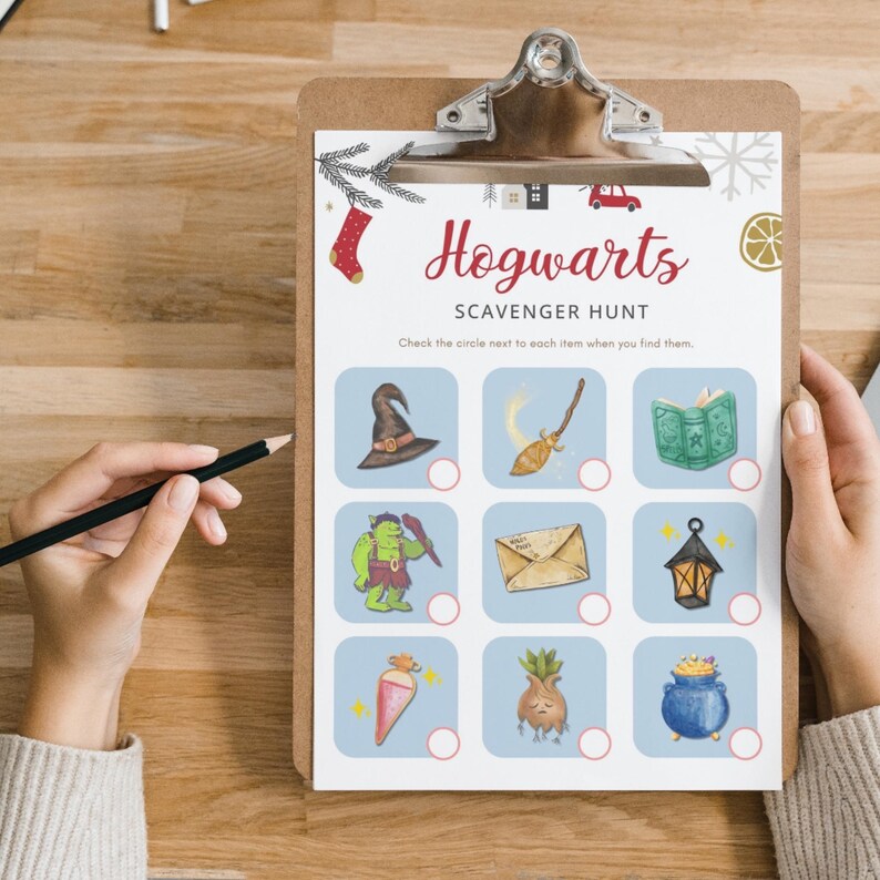 Hogwarts Scavenger Hunt Printable | Wizard All-ages Holiday Game | Fun ...