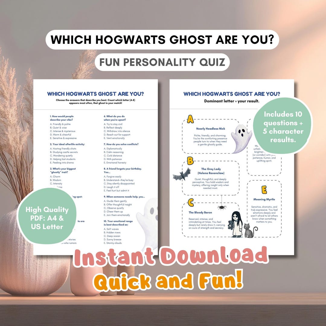 Hogwarts Ghost Personality Quiz | Wizarding Fun Game | Potterhead Fans ...