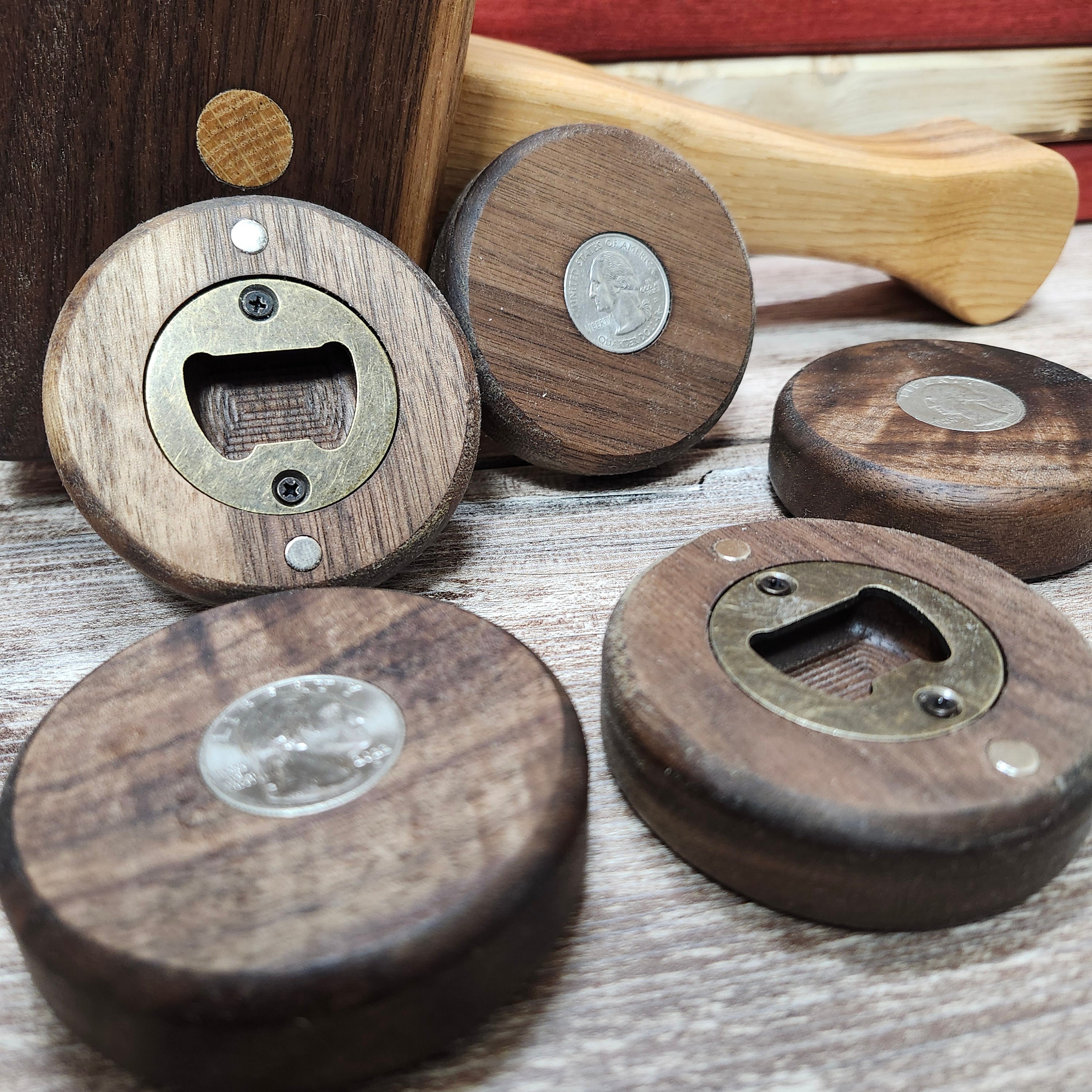 2.75" Round WALNUT BOTTLE OPENERS - Etsy