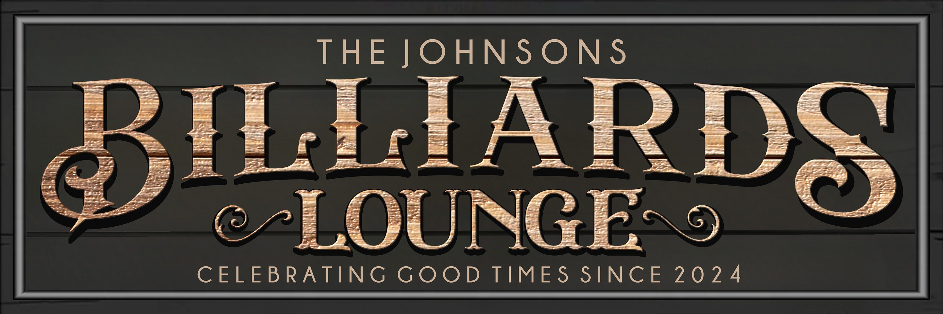 Personalized Billiards Sign Modern Farmhouse Wall Decor Last Name, Pool ...