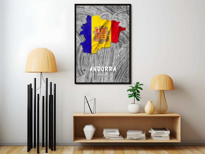Andorra Country Map Poster Europe Flag Matte Paper - Etsy