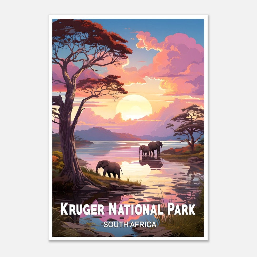 South Africa Kruger National Park Travel Poster Matte Paper - Etsy
