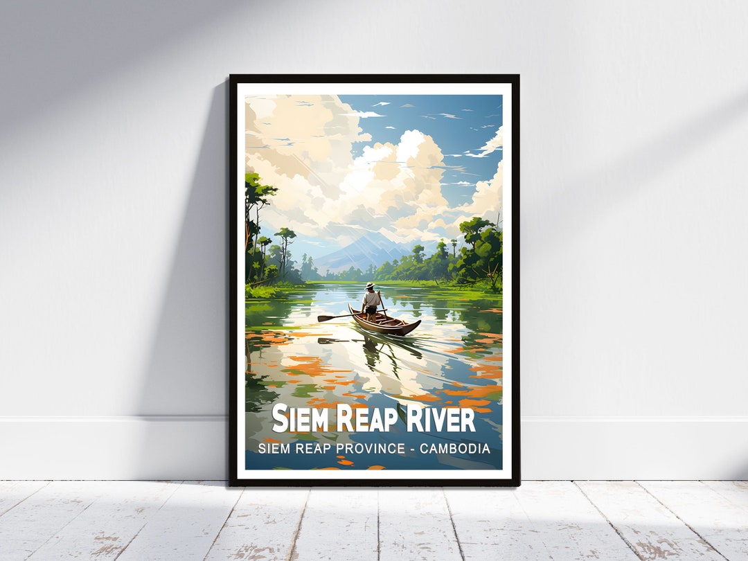 Cambodia Siem Reap River Travel Poster Matte Paper - Etsy