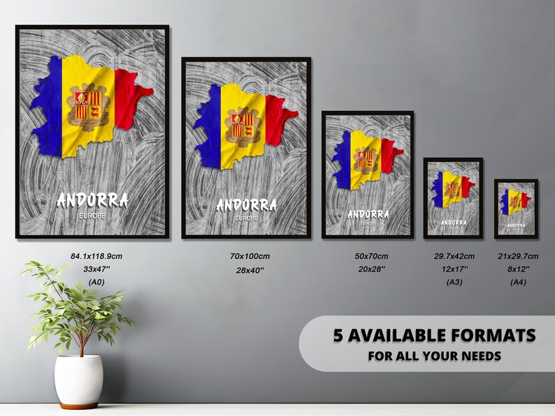 Andorra Country Map Poster Europe Flag Matte Paper - Etsy