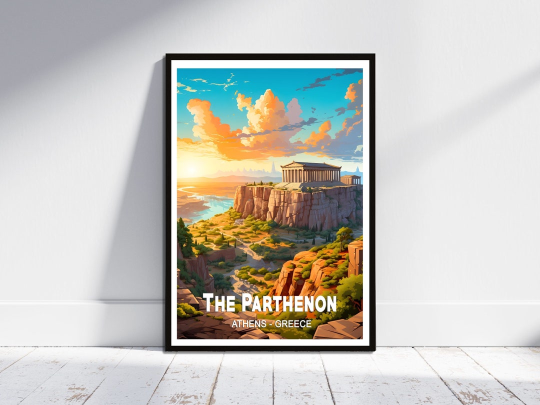 Greece Athen the Parthenon Travel Poster Matte Paper - Etsy