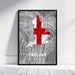 England Country Map Poster Europe Flag Matte Paper - Etsy