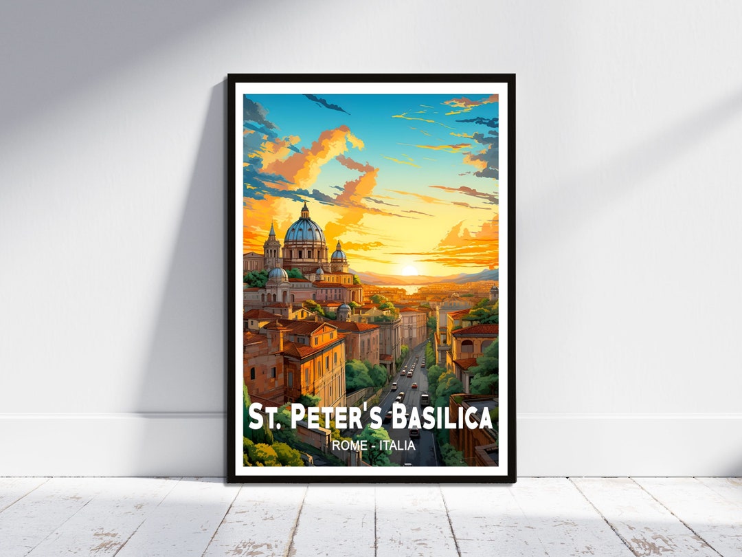 Italia Rome St. Peter's Basilica Travel Poster Digital File for Print ...