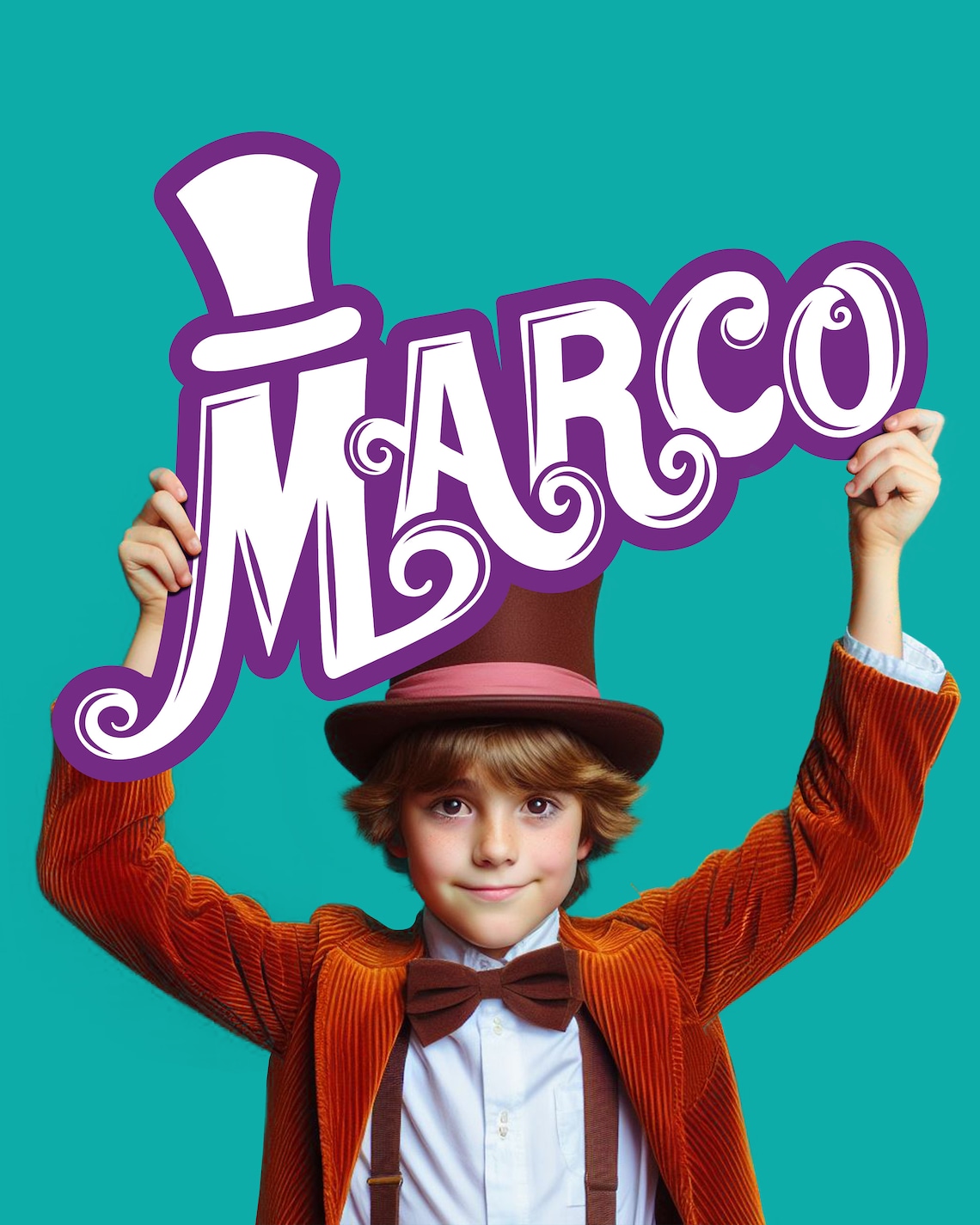 Wonka Sign With Custom Name (high Res), Willy Wonka Logo, Wonka Poster ...