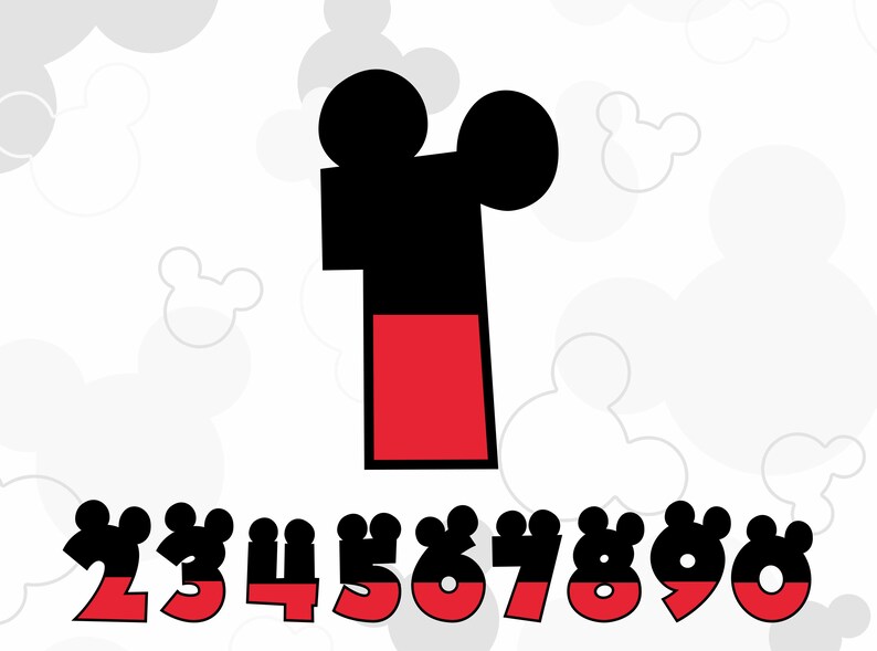 Instant Download Numbers, Minnie Mouse, Mickey Mouse, Numbers Clipart ...