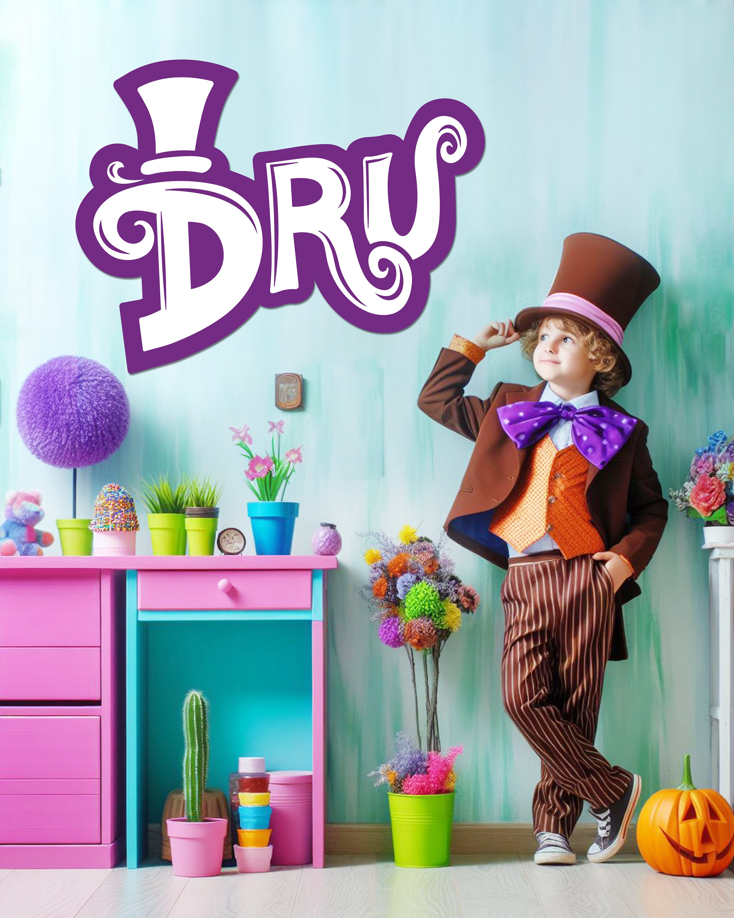 Wonka Sign With Custom Name + Wonka Sign Cupcake Topper Bundle! Custom ...