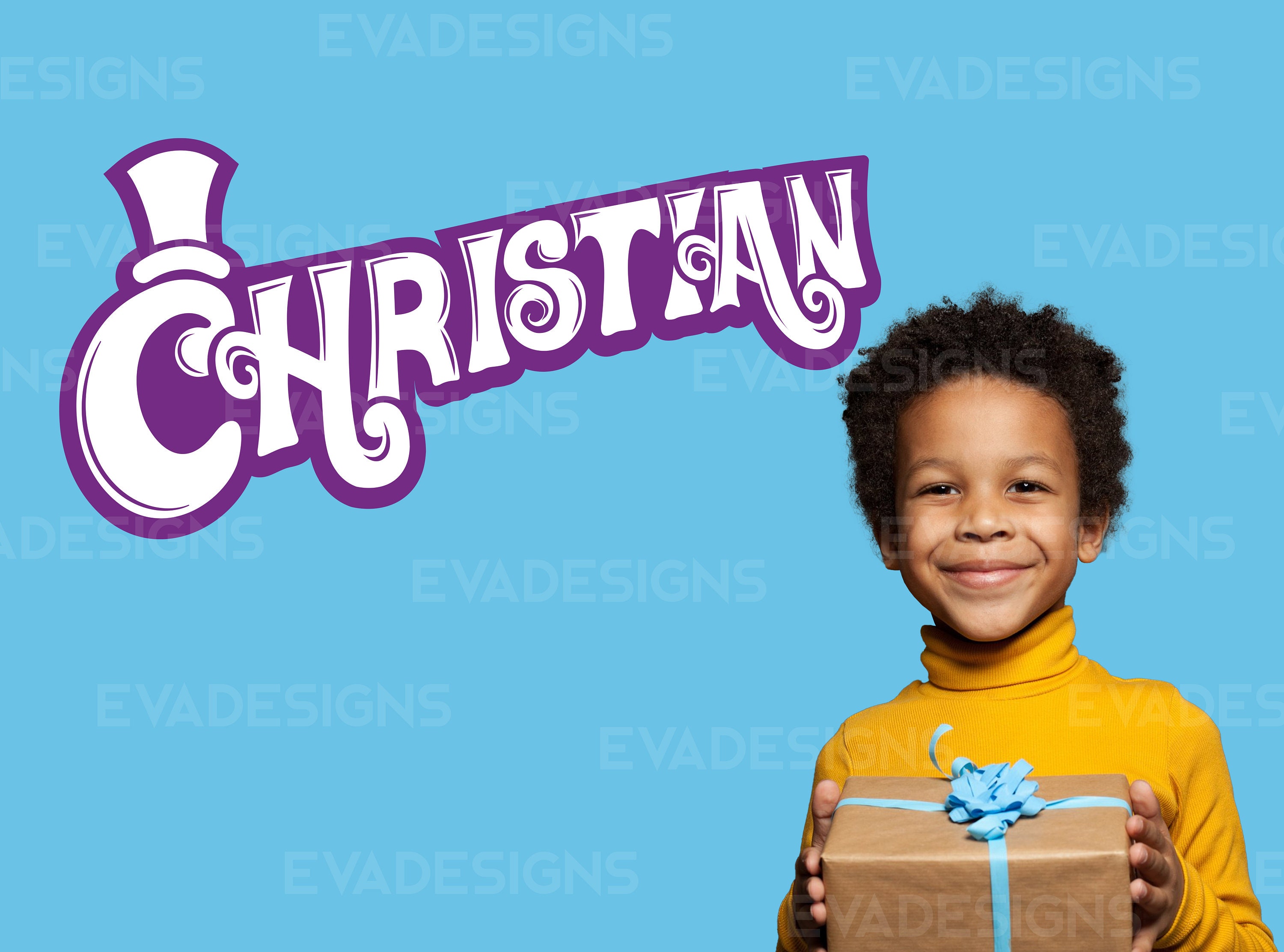 New Wonka Sign With Custom Name and Color high Resolution, Willy Wonka ...