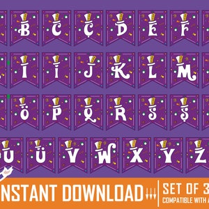 Custom Wonka Birthday Banner / Flag Letters (high Resolution), Custom ...