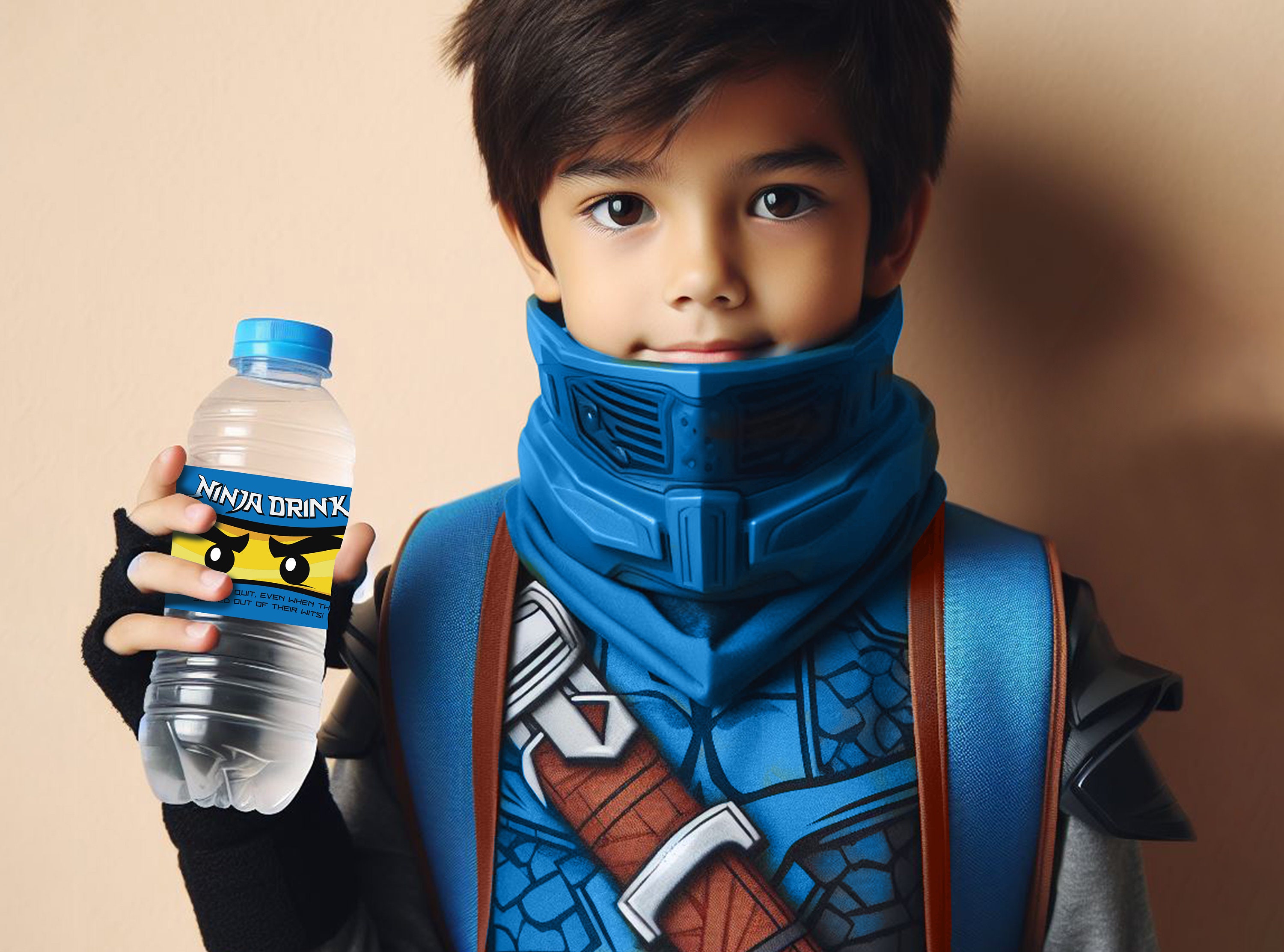 Custom Ninja Water Bottle Labels:, Custom Ninja NJO, Birthday Party ...